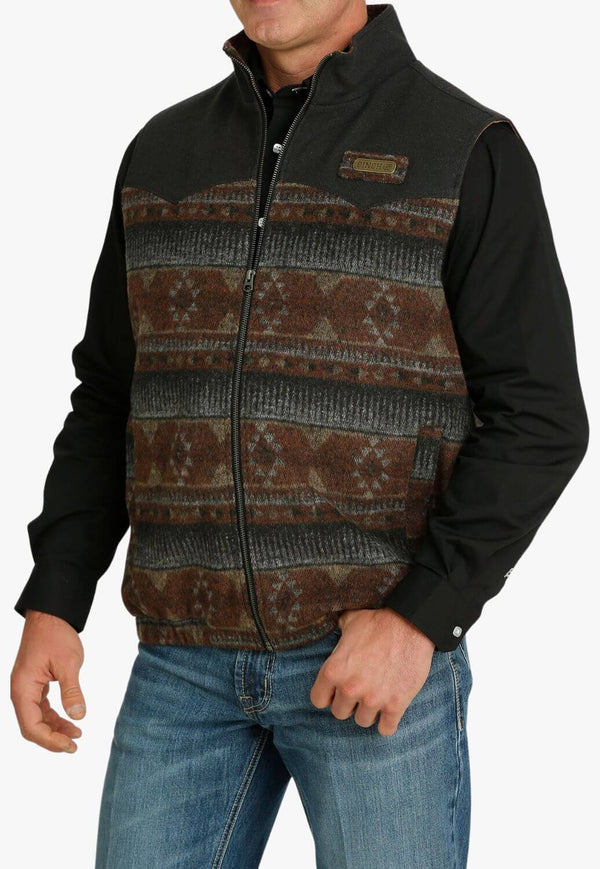 Cinch Mens Woooly Aztec Vest- W. Titley & Co