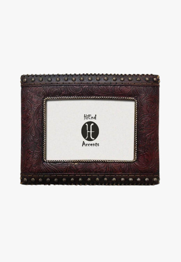 Tooled Leather & Studded Sides Picture Frame- W. Titley & Co