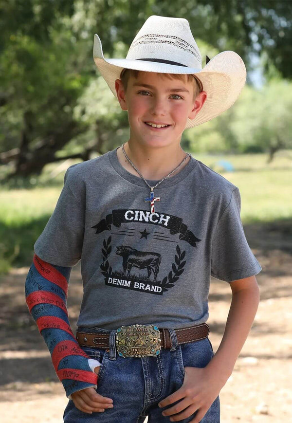 Cinch Boys Denim T-Shirt- W. Titley & Co