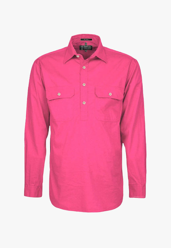 Pilbara Mens Closed Front Long Sleeve Work Shirt RM200CF- W. Titley & Co