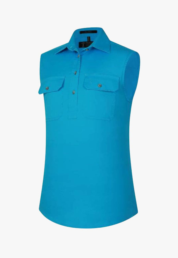 Pilbara Womens Closed Front Sleeveless Work Shirt RM900CF- W. Titley & Co