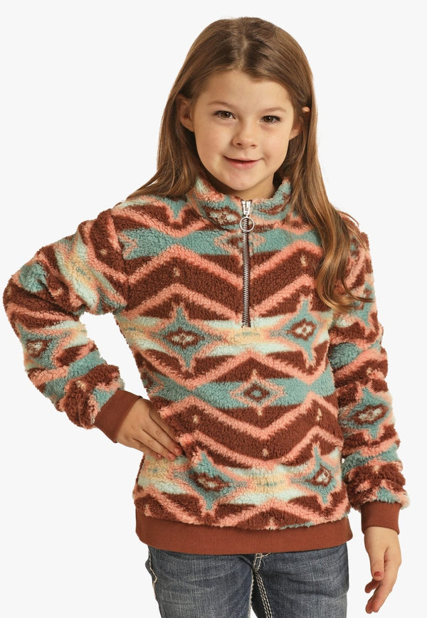 Rock & Roll Girls Aztec Sherpa Pullover- W. Titley & Co